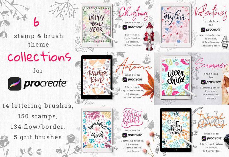 Procreate Stamps & Brushes Bundle | Artixty