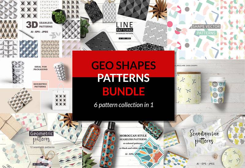 The Geo Shapes Patterns Creative Bundle | Artixty