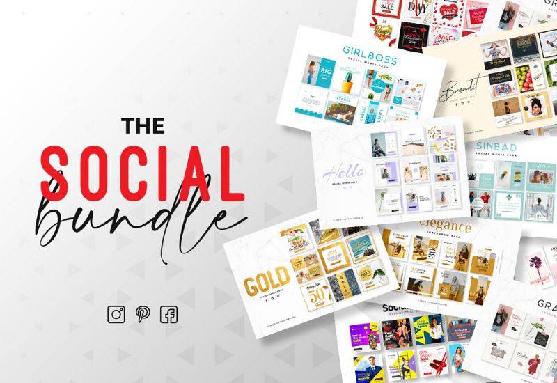 The Social Media Bundle - 163 Unique Design Elements | Artixty