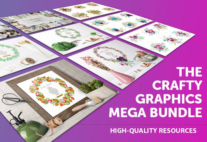 The Crafty Graphics Mega Bundle - 900+ Design Resources | Artixty