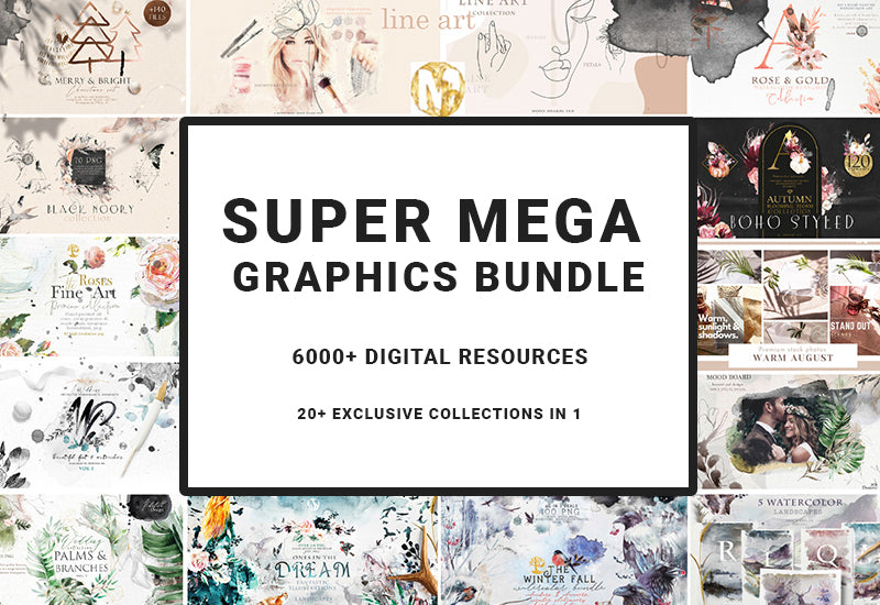 6000+ Resources - Buy Super Mega Graphics Bundle | Artixty